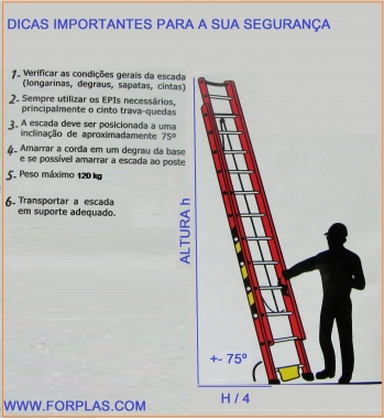 Forplas WEB ::.. - Escada Extensível Fibra de Vidro 4,50x7,50m